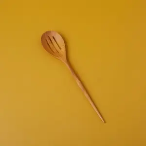 BE HOME Padma Teak Slotted Spoon