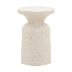 DOVETAIL FURNITURE Cressida Terrazzo Outdoor Side Table - Ivory