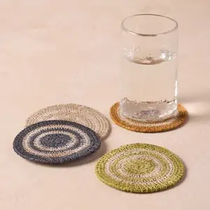 BE HOME Hydra Woven Seagrass Coasterset Of 4