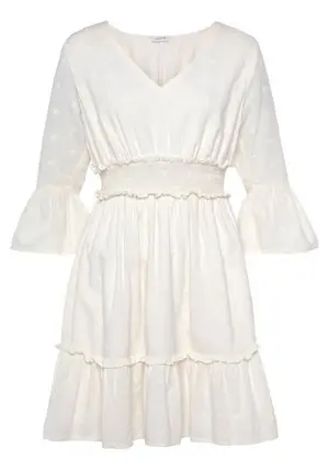 LASCANA Eyelet Detail V-neck Dress