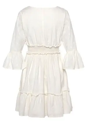 LASCANA Eyelet Detail V-neck Dress