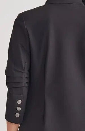Misook Ruched Sleeve Ponte Jacket