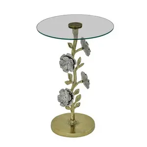 EXPO BAZAAR Side Table With Glass Top