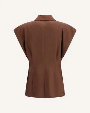 Pinko Rustic-effect Sleeveless Jacket