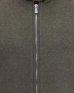 Brunello Cucinelli Wool Zip Jacket With High Collar