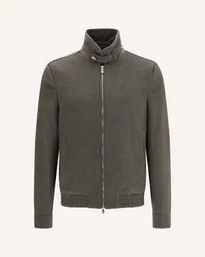 BRUNELLO CUCINELLI Brunello Cucinelli Wool Zip Jacket With High Collar