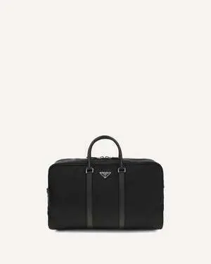 Prada Travel Bag In Re-nylon And Saffiano - Black
