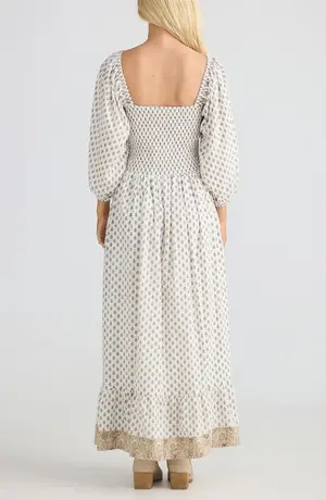 TALISMAN THE LABEL Emelina Smocked Maxi Dress