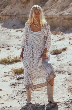 TALISMAN THE LABEL Emelina Smocked Maxi Dress