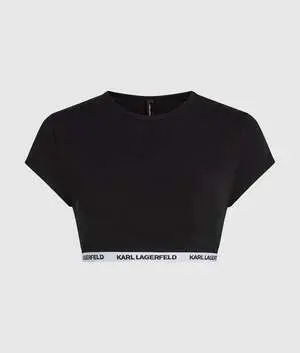 Karl Lagerfeld Logo Band Crop Top