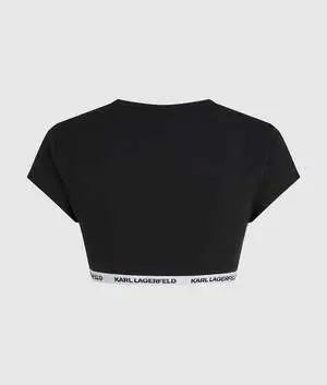 Karl Lagerfeld Logo Band Crop Top
