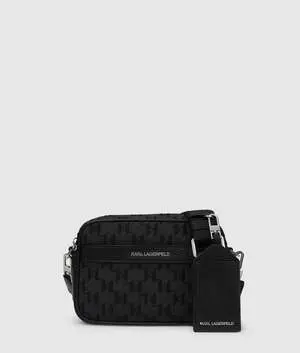 Karl Lagerfeld K/monogram Jacquard Camera Bag - Black