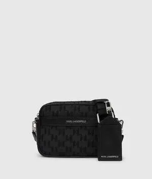 Karl Lagerfeld K/monogram Jacquard Camera Bag - Black
