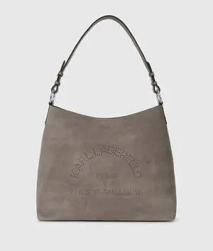 Karl Lagerfeld K/daily Suede Hobo Bag - Ash Grey