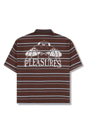 PLEASURES Teleport Stretch Cotton Graphic Polo