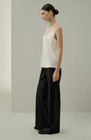 Lilysilk Bias Cut Lace-trimmed Silk Camisole