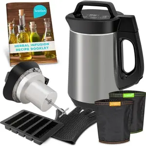 IVATION Herbal Infusion Machine, Essential Oil Extractor Making Butter, Oils & Tinctures - Silver