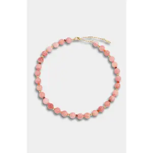 Stella & Dot Strawberry Sunstone Quartz Beaded Necklace - Pink