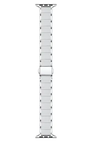 POSH TECH Stainless Steel And Silicone Link Smartwatch Band - Silver