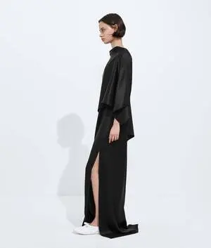 Bottega Veneta Fluid Silk Satin Dress - Double Black