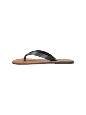 THE ROW Calfskin Flip-flop Sandals - Black