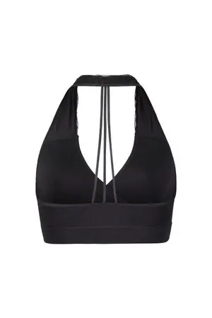 BRABAR Hug Lace Halter B-tween T-strap Sports Bralette - Black