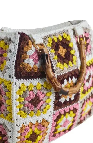 SOLOMON & SAGE Granny Square Crochet Tote Bag