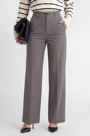 SOLOMON & SAGE Classic Organic Wide Leg Pants - Wam Gray