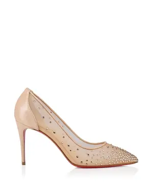 CHRISTIAN LOUBOUTIN Follies Strass Pump - Beige