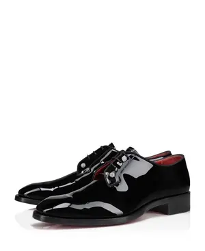 CHRISTIAN LOUBOUTIN Chambeliss Night Strass Patent Leather Derby Shoes
