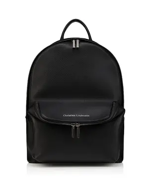 CHRISTIAN LOUBOUTIN Grained Calf Leather Backpack - Black