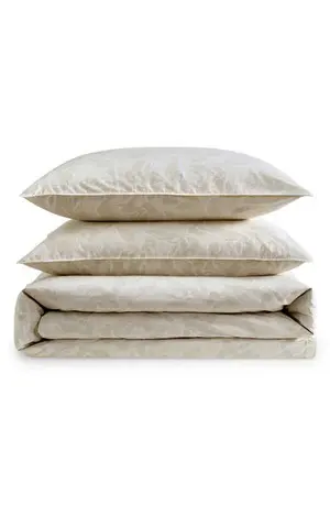 Calvin Klein Yellow Leaves 200 Thread Count Cotton Comforter & Shams Set - Light/medium Yellow