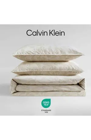 Calvin Klein Yellow Leaves 200 Thread Count Cotton Comforter & Shams Set