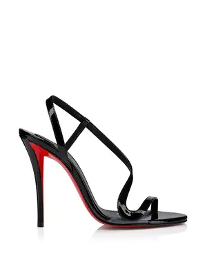 CHRISTIAN LOUBOUTIN Rosa Z Patent Calf Leather Stiletto Sandals - Black