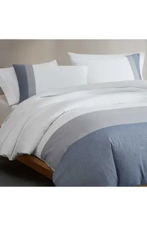 Calvin Klein Chambray Handkerchief Cotton Blend Comforter & Shams Set