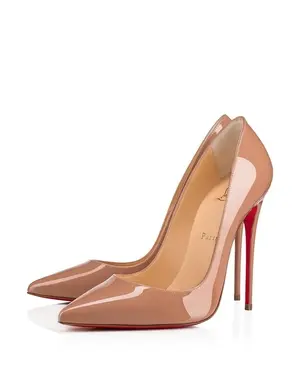 CHRISTIAN LOUBOUTIN So Kate 120mm Patent Calf Leather Pumps - Beige