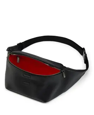 CHRISTIAN LOUBOUTIN Grained Calfskin Belt Bag - Black