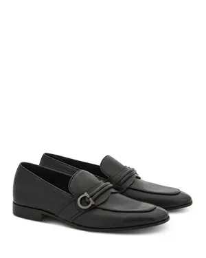 FERRAGAMO Gancini Ornament Moccasin Loafers - Nero