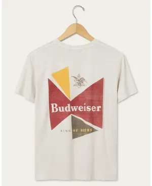 Junk Food Clothing Budweiser Geometric Graphic Distressed Tee