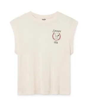 Junk Food Clothing Snoopy Usa Graphic Tank - Birch