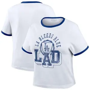 WEAR BY ERIN ANDREWS Los Angeles Dodgers Ringer Baby T-shirt - White