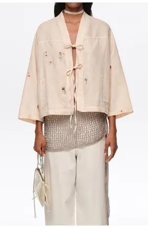Bimba Y Lola Beaded Crochet Belt - Silver