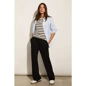 Baukjen Marian Ponte Wide Leg Trousers - Caviar Black