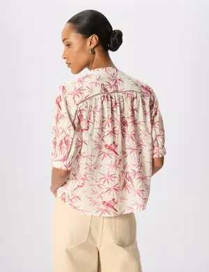 Whistles Tropical Bird Textured Shirt