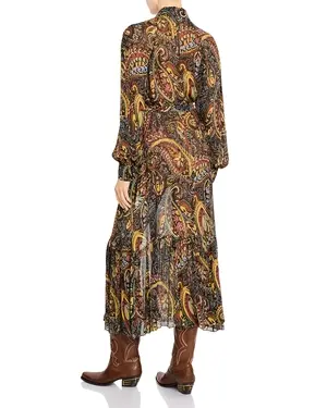Etro Paisley Print Silk Blend Midi Shirtdress