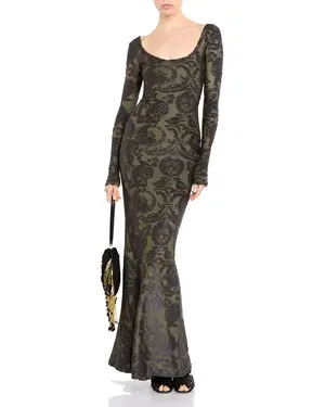 Etro Floral Scoop Neck Maxi Dress