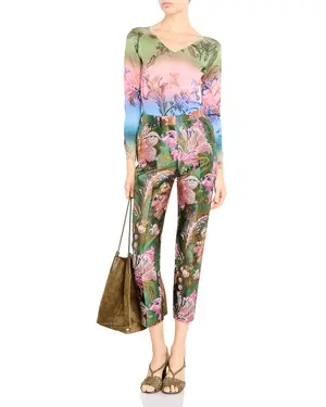 Etro Floral Cropped Tailored Trousers