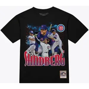 Mitchell & Ness Ryne Sandberg Chicago Cubs Legendary Collage Player T-shirt - Black