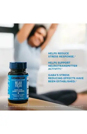WILEY'S FINEST Daily Supplement For Stress Support With L-theanine, Gaba