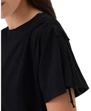 Goldie LeWinter Drawstring Detail Short Sleeve Tee - Black